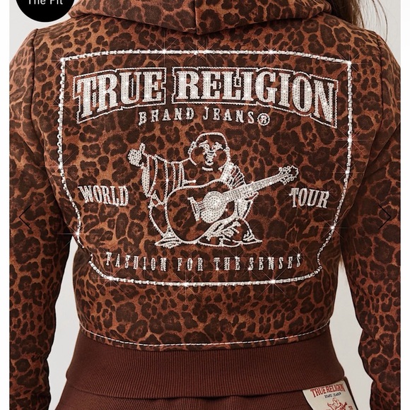 True Religion | Pants & Jumpsuits | True Religion Brown Leopard Hoodie ...